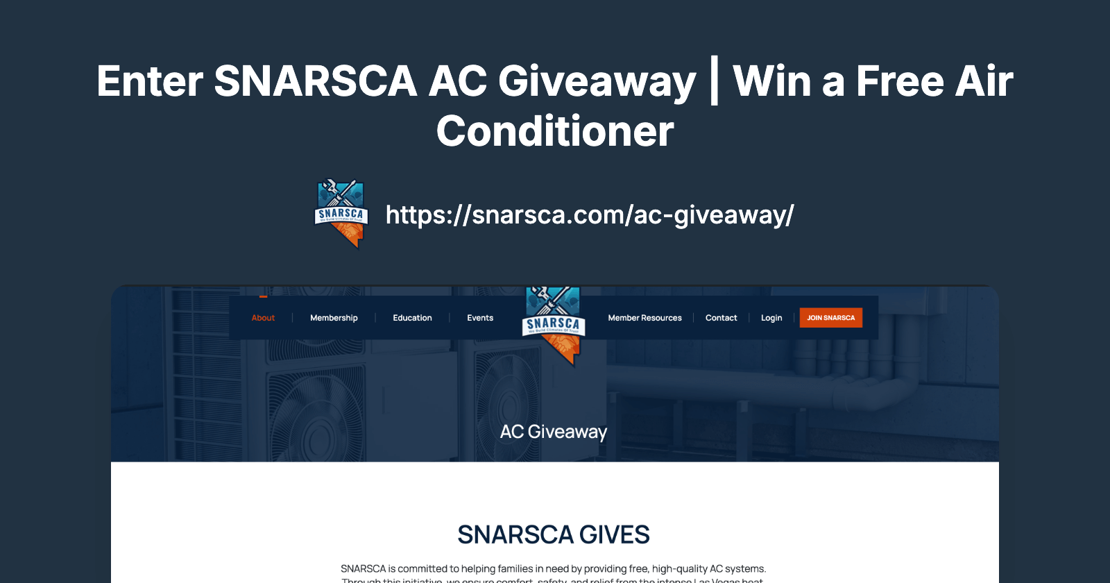 Enter SNARSCA AC Giveaway | Win a Free Air Conditioner