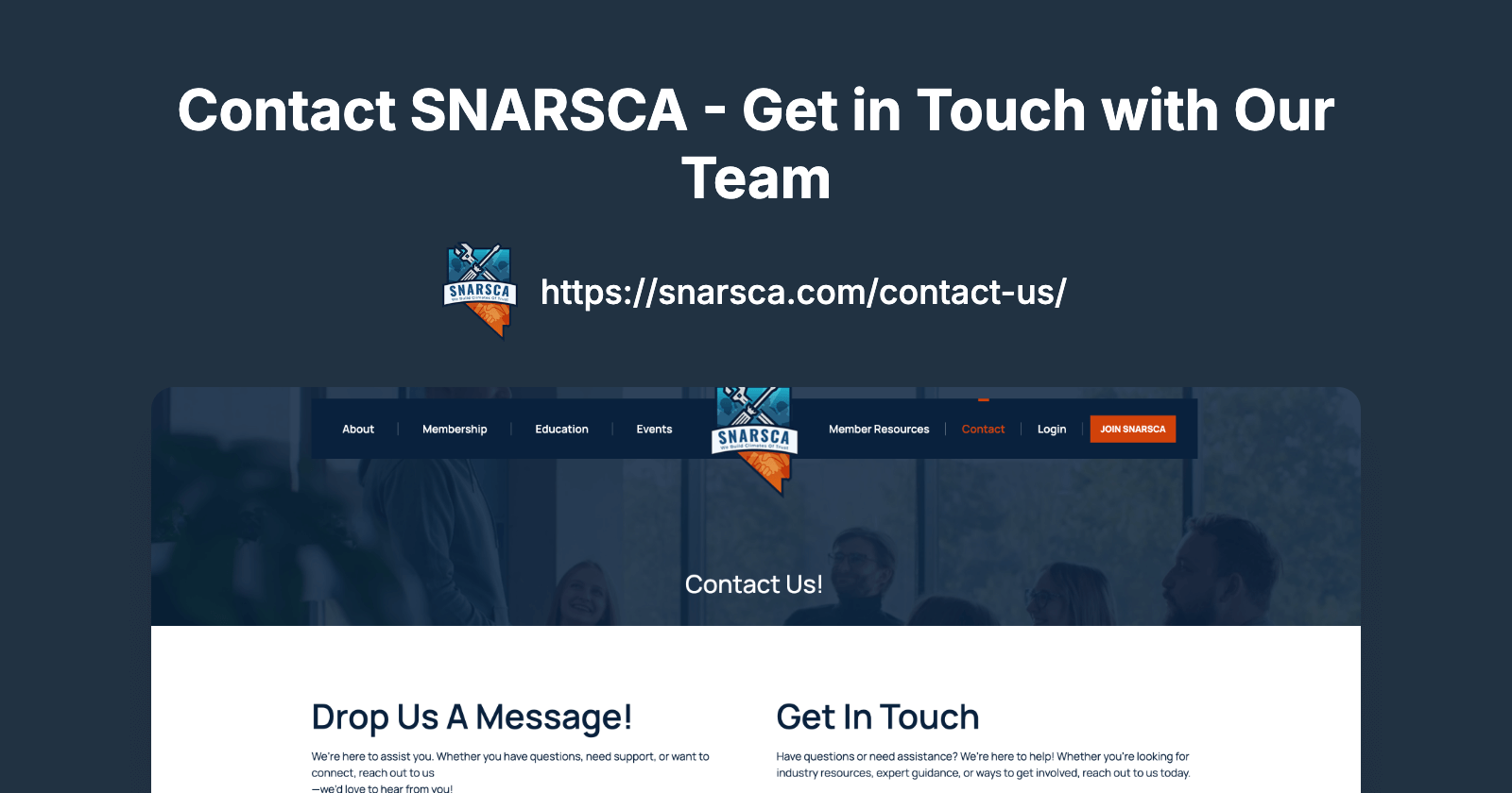 Contact SNARSCA - Get in Touch with Our Team